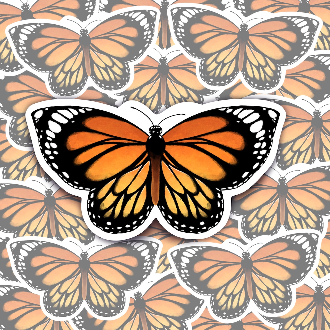 Monarch Butterfly Sticker Laminated Glossy Finish - Etsy