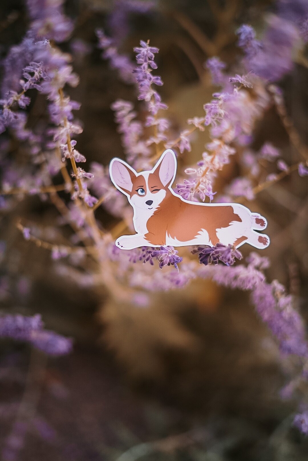 Tan Corgi Sploot Laminated Sticker - Etsy