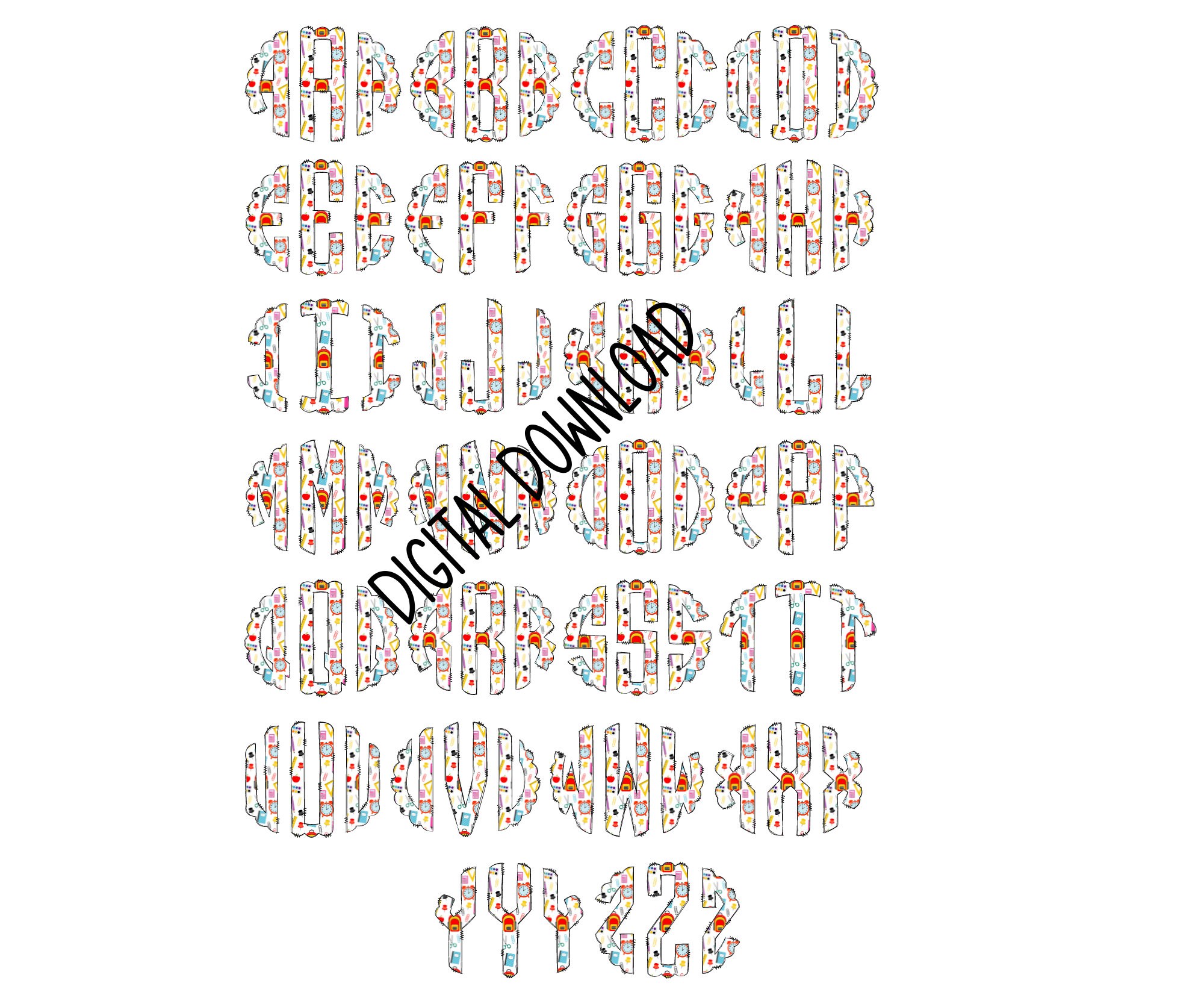SCHOOL MONOGRAM PNG | Sublimation | Digital Download - Etsy