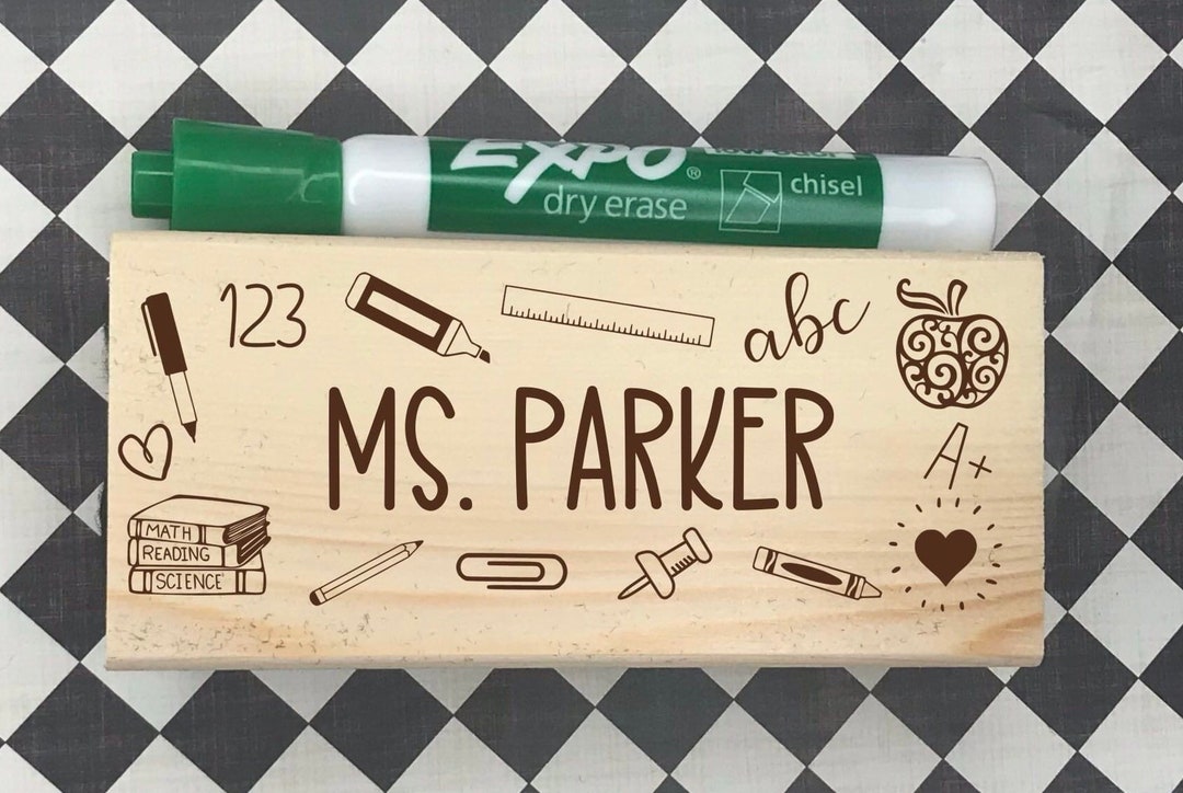 Laser Engraved Dry Eraser – Personalized Classroom Essential for ...