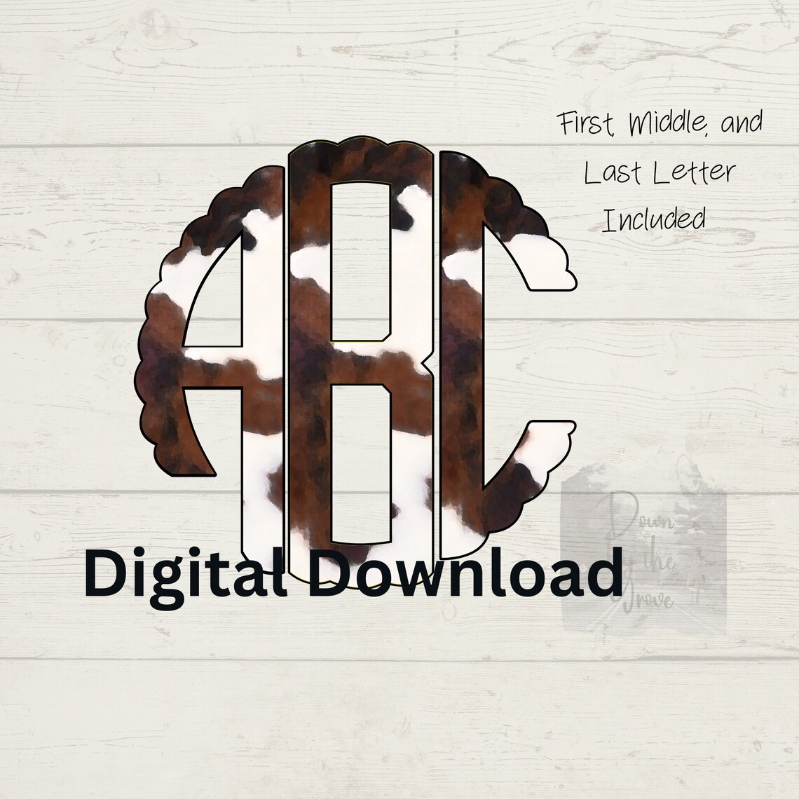 Cow Print Monogram| Sublimation | PNG| Digital Download - Etsy