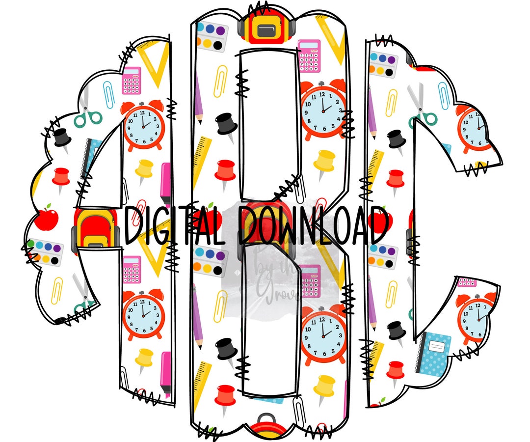 SCHOOL MONOGRAM PNG | Sublimation | Digital Download - Etsy