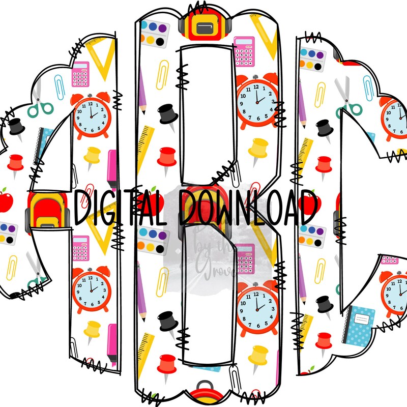 School Monogram - Etsy