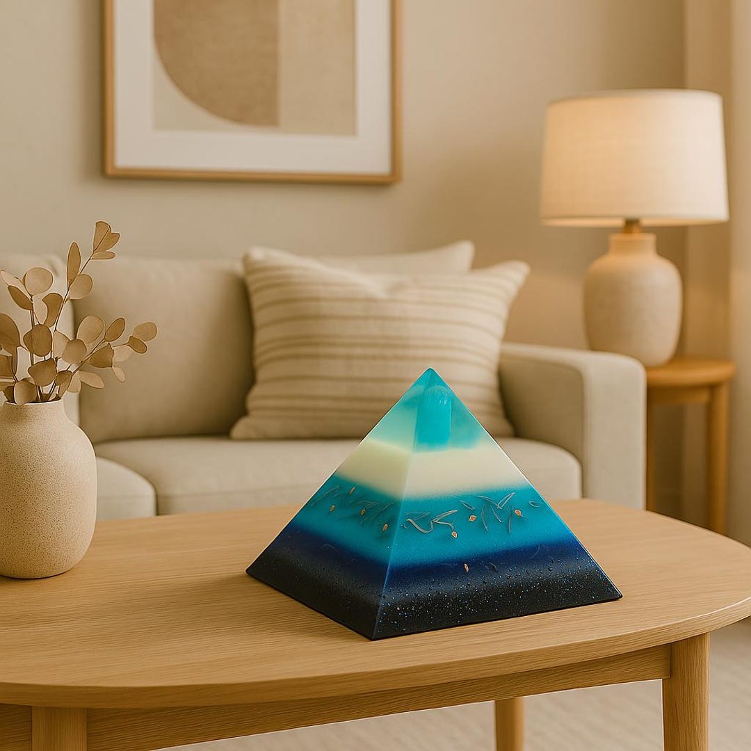 Handcrafted Aqua Aura Orgone Pyramid for Meditation & Energy Healing - Etsy