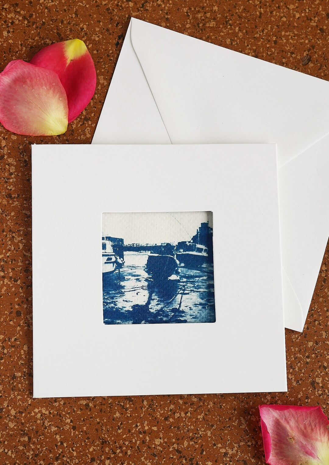 Cornwall St. Ives Original Cyanotype Print Boats as a Folding Card With ...