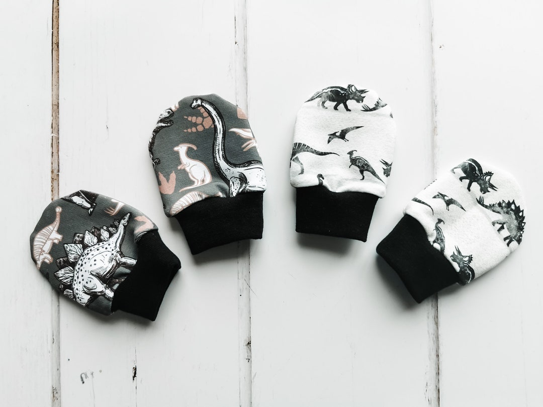 No Scratch Mittens, Baby Mittens, Dinosaur Baby Shower Gift, Baby Boy ...