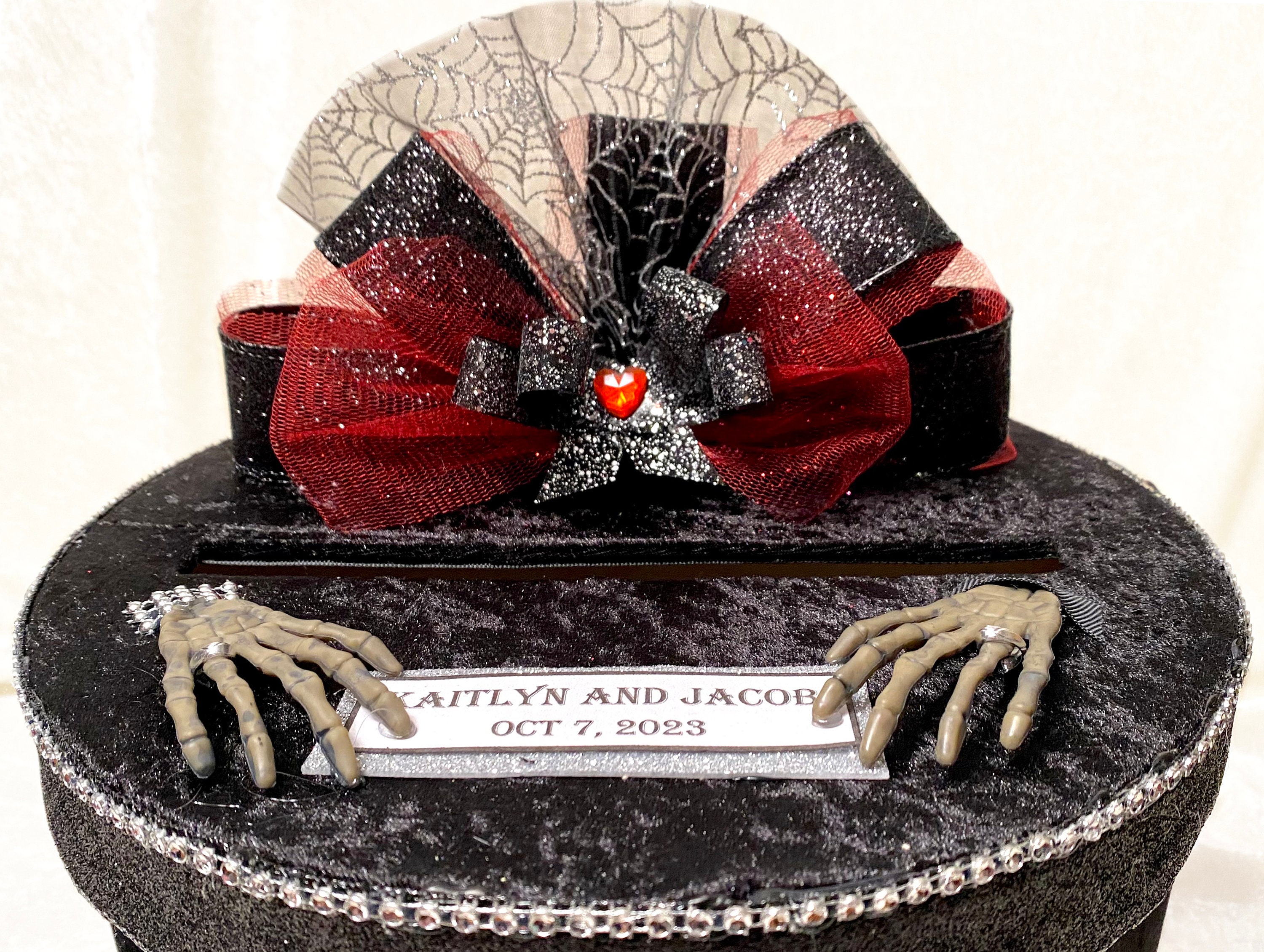 Black Velvet Wedding Card Box, Gothic Steampunk Decor,black Wedding ...