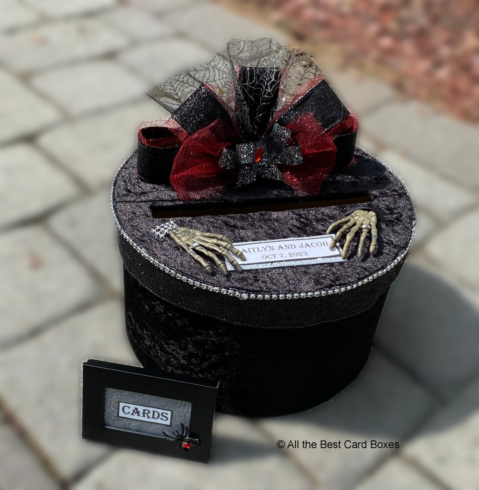 Black Velvet Wedding Card Box, Gothic Steampunk Decor,black Wedding ...