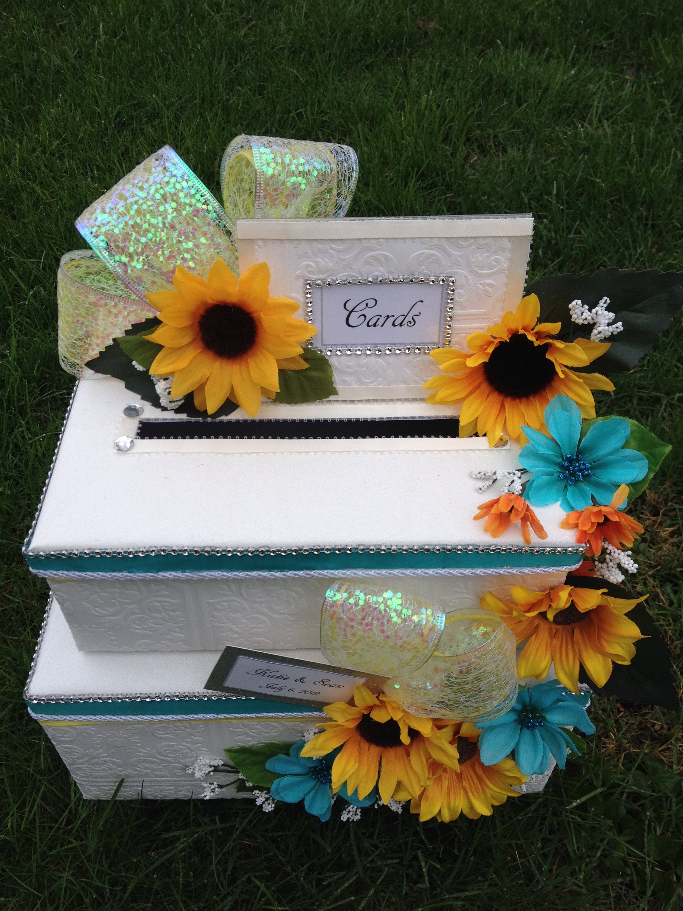 Sunflower Wedding Decor,wedding Card Box With Slot,wedding Card Box ...