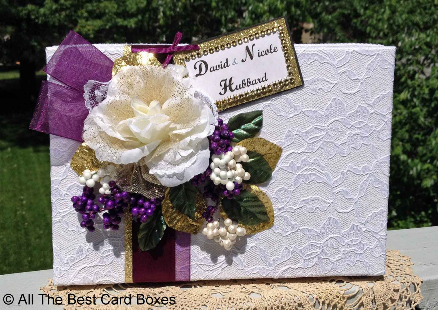 Purple Gold Wedding Card Box,wedding Card Box With Slot,wedding Card ...