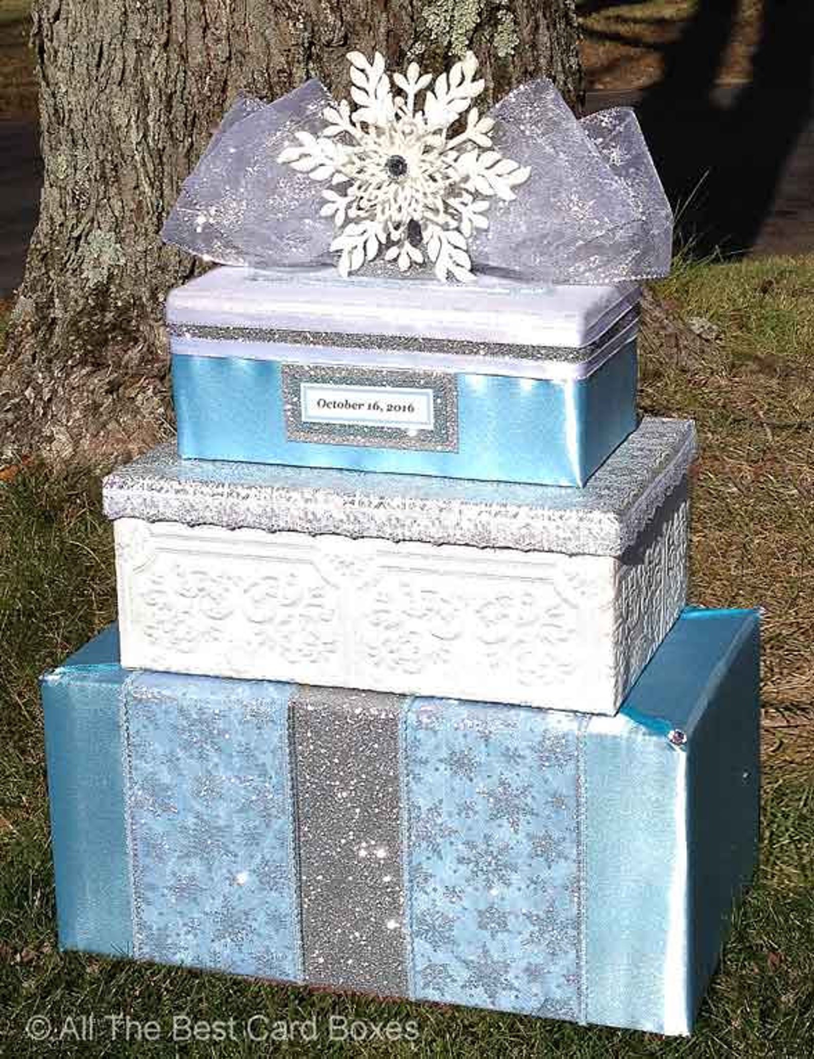 Winter Wonderland Card Boxesblue Card Boxcard Box With - Etsy