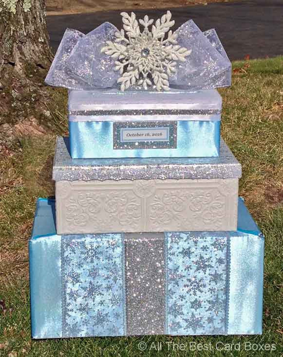 Winter Wonderland Card Boxes,blue Card Box,card Box With Slot,# ...