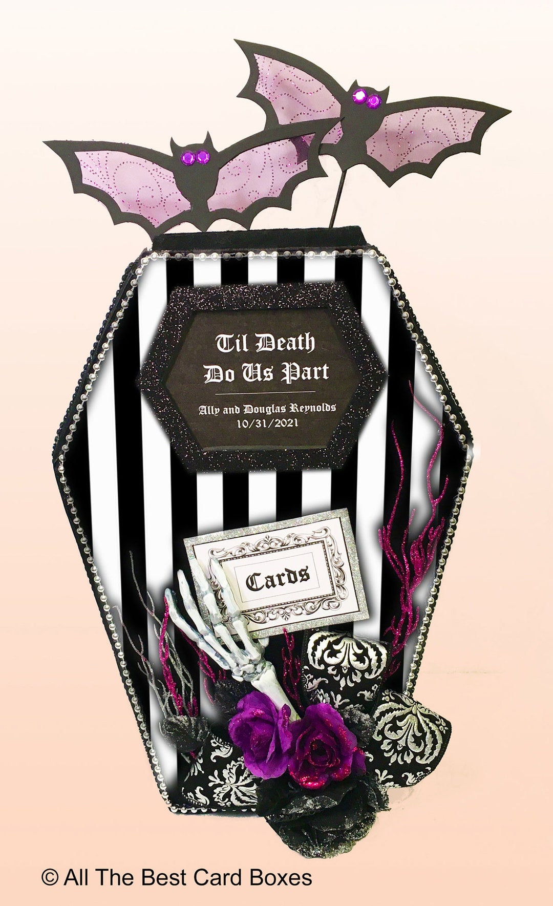 Striped Halloween Coffin Card Box, Gothic Wedding Decor - Etsy