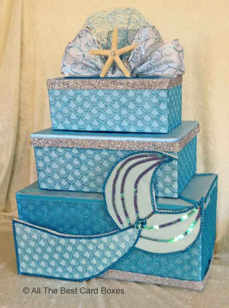 Mermaid Card Boxmermaid Tailmermaid Invitationsweet 16 - Etsy