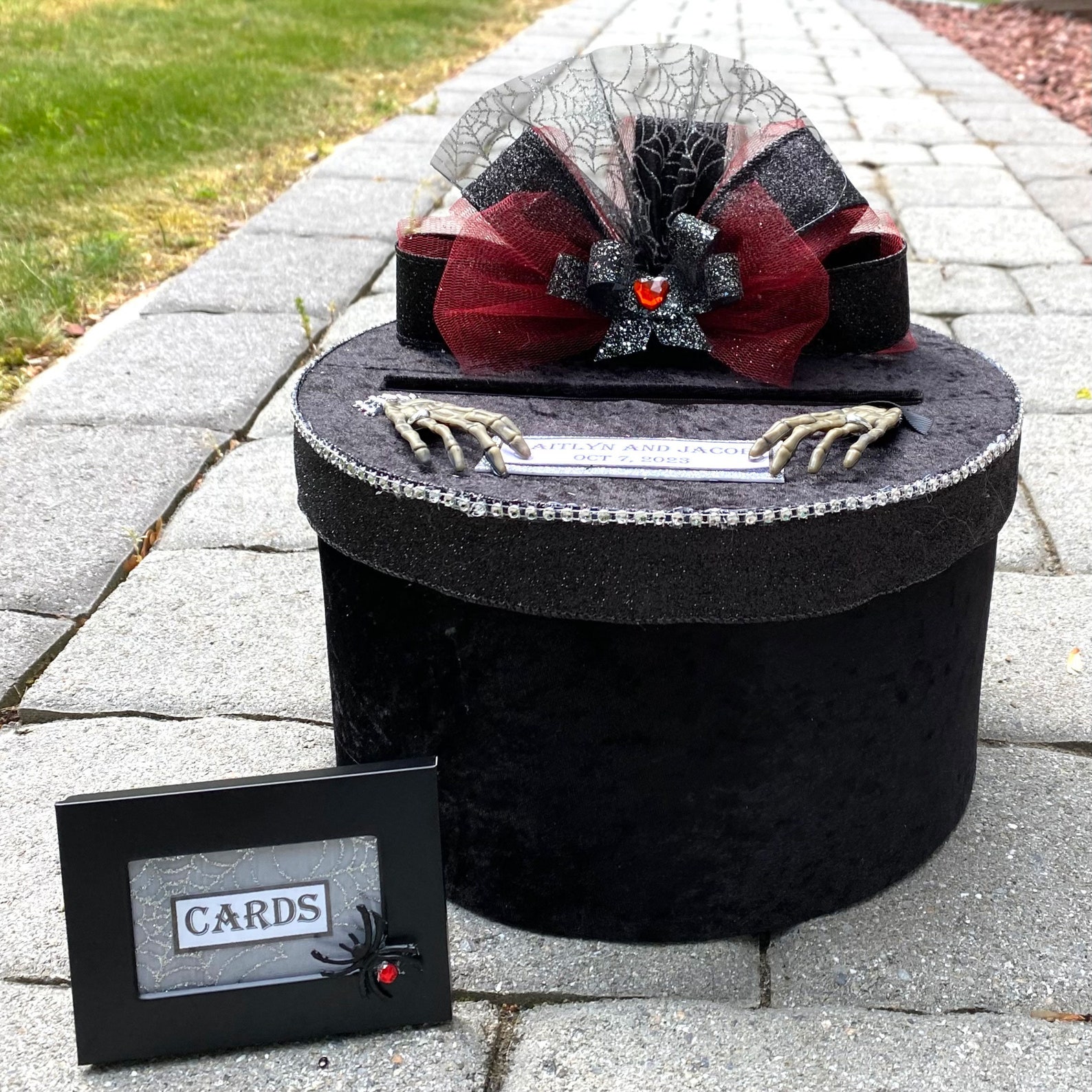 Black Velvet Wedding Card Box, Gothic Steampunk Decor, Halloween ...