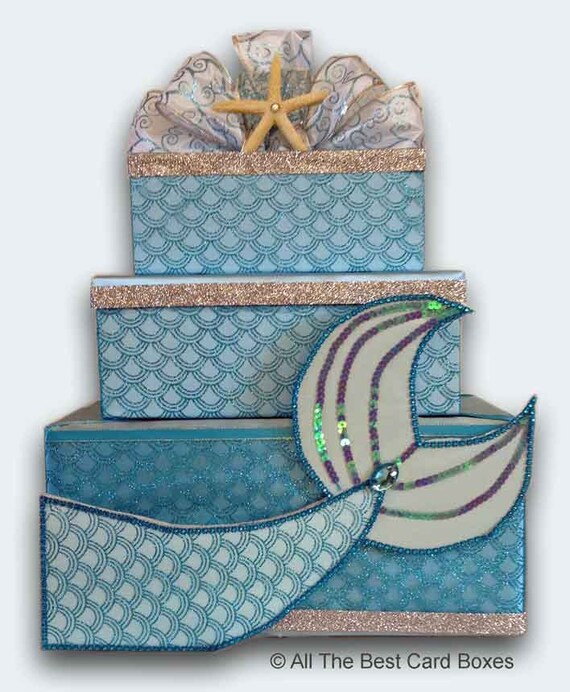 Mermaid Card Boxmermaid Tailmermaid Invitationsweet 16 - Etsy