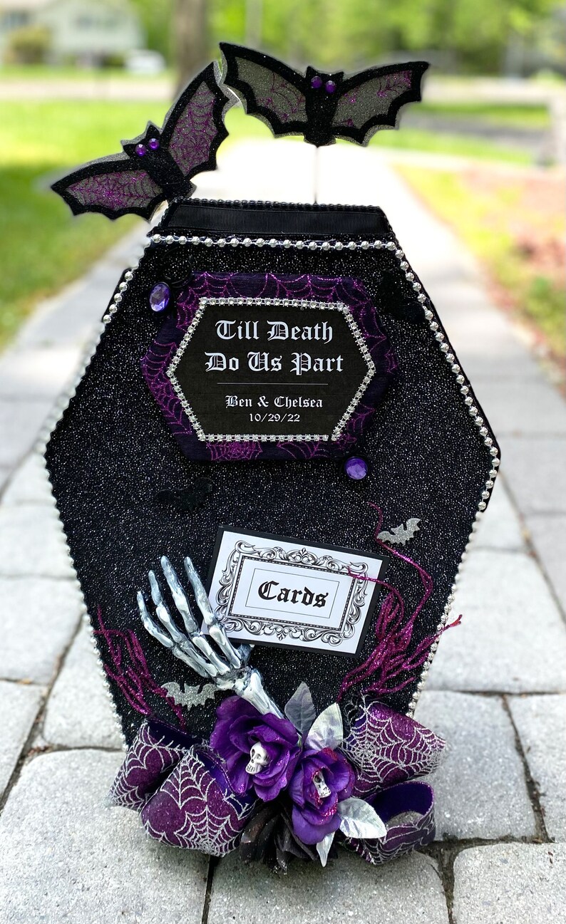 Coffin Card Boxcoffin Ringcoffin Ring Boxpurple Halloween - Etsy