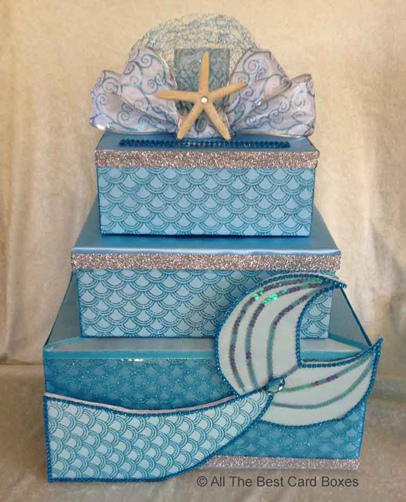 Mermaid Card Boxmermaid Tailmermaid Invitationsweet 16 - Etsy