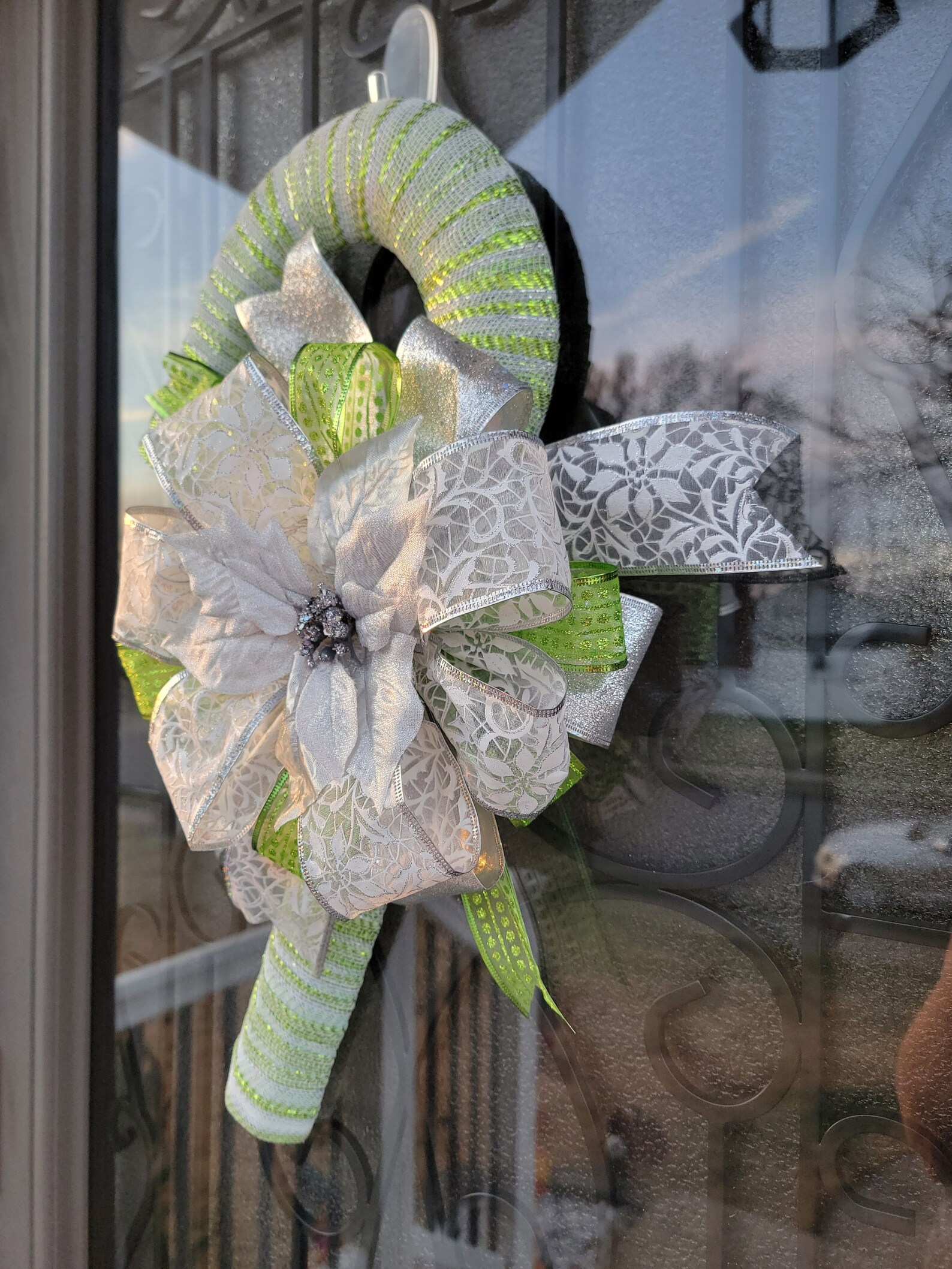 Candy Cane Door Decor Deco Mesh Candy Cane Candy Cane Door - Etsy