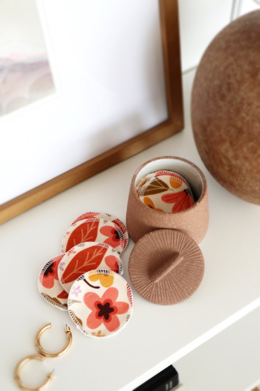 Reusable Cotton Rounds - Mod Floral, 100% Organic Cotton, Makeup ...