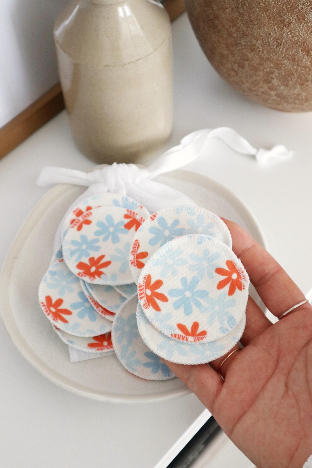 Reusable Cotton Rounds - Fleur Blooms, 100% Organic Cotton, Makeup ...