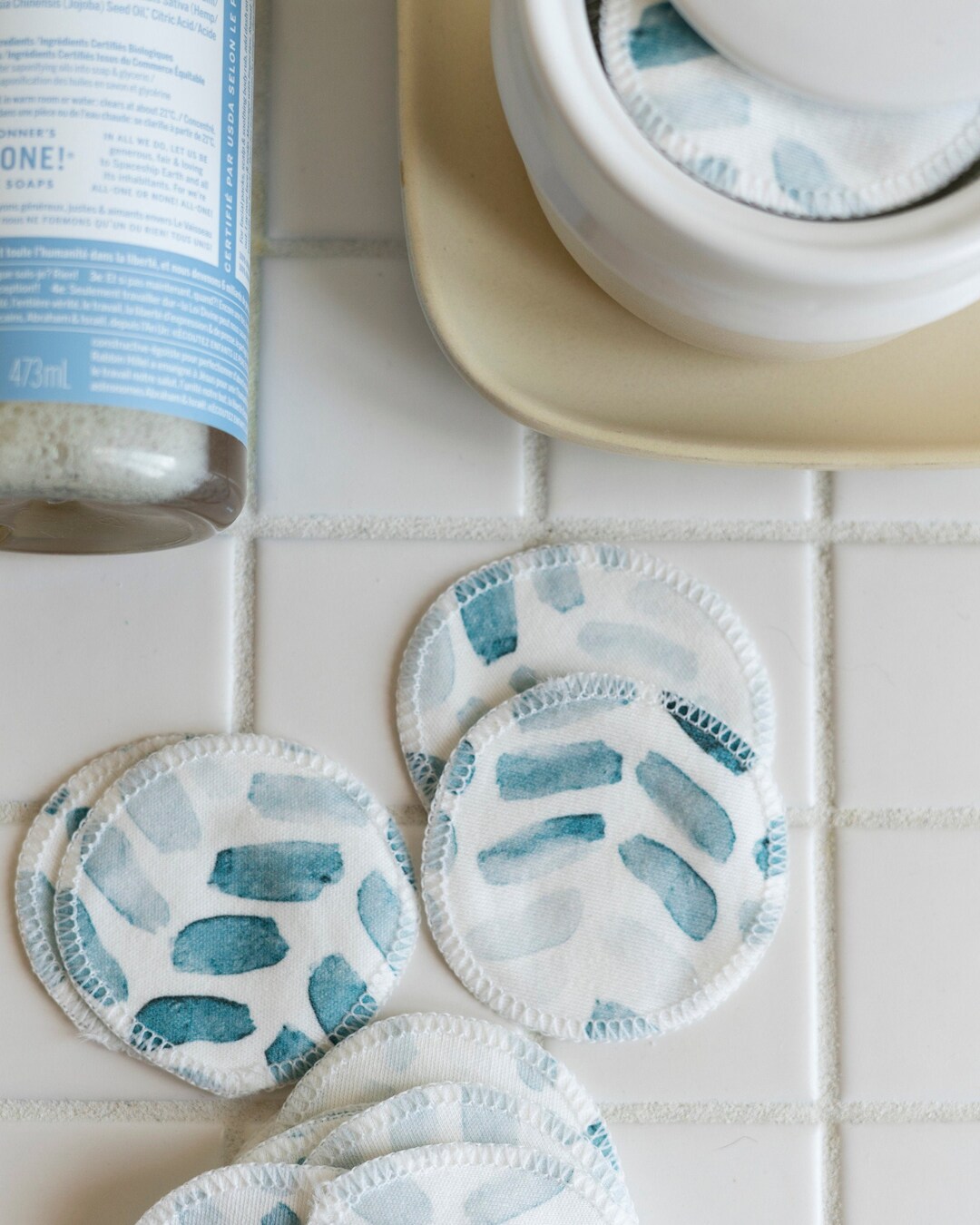 Reusable Cotton Rounds - Watercolour Chevron, 100% Organic Cotton ...