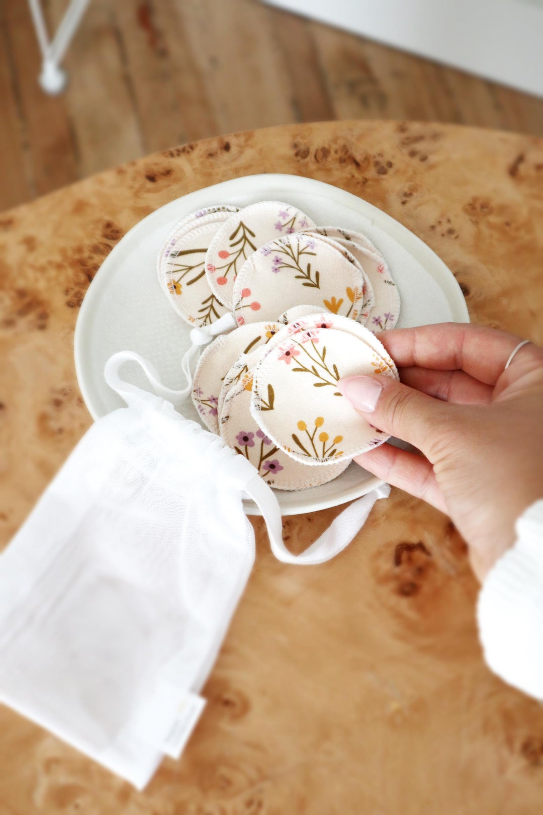 Reusable Cotton Rounds - Cream Bouquets, 100% Organic Cotton, Makeup ...