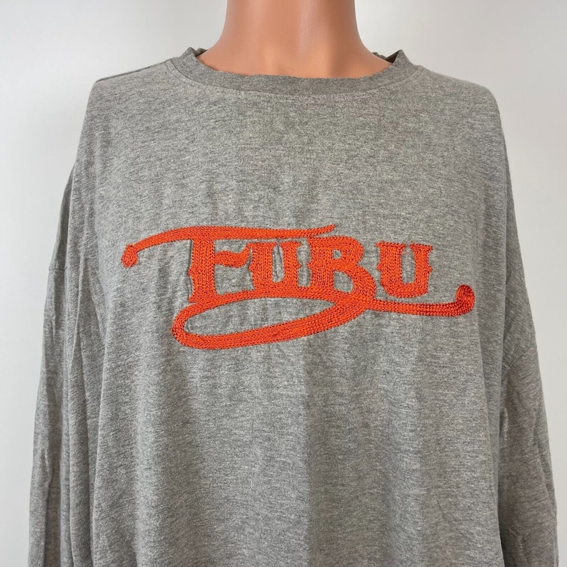 FUBU the Collection Crochet Logo Long Sleeve T Shirt Vtg Y2K Grey Size 4XL - Etsy