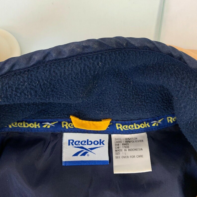 Reebok Athletic Dept Roll up Hood Windbreaker Jacket Vtg 90s Kangaroo ...