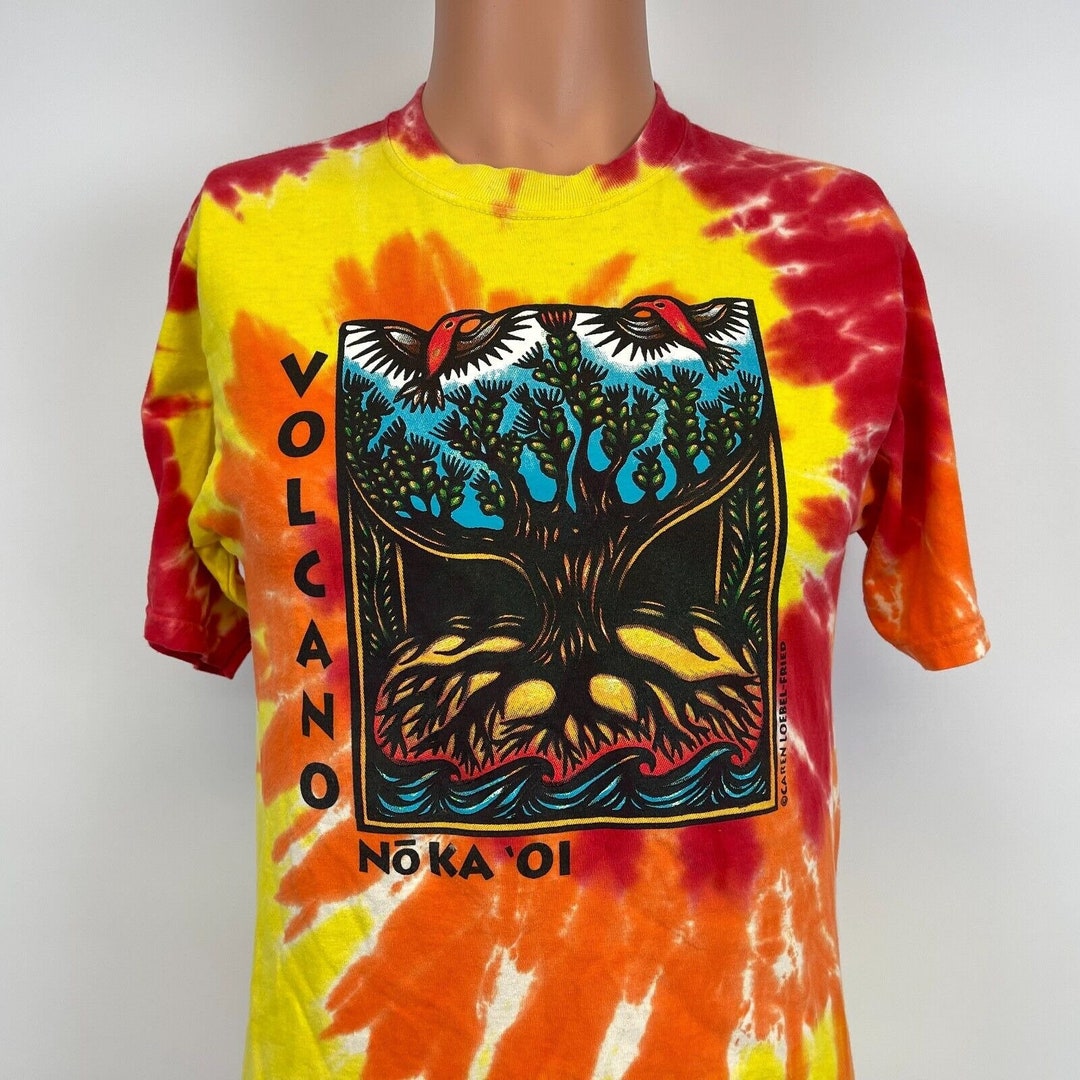Volcano Noka Hawaii Tie Dye T Shirt Community Association Vtg 2001 ...