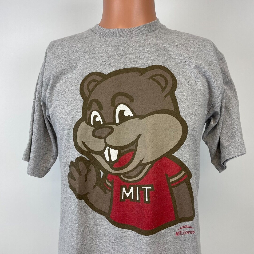 MIT Library Tim the Beaver Double Sided T Shirt Vtg Y2K University ...