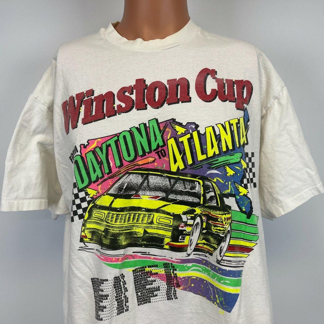Nascar Winston Cup From Daytona to Atlanta Single Stitch T Shirt Vtg ...