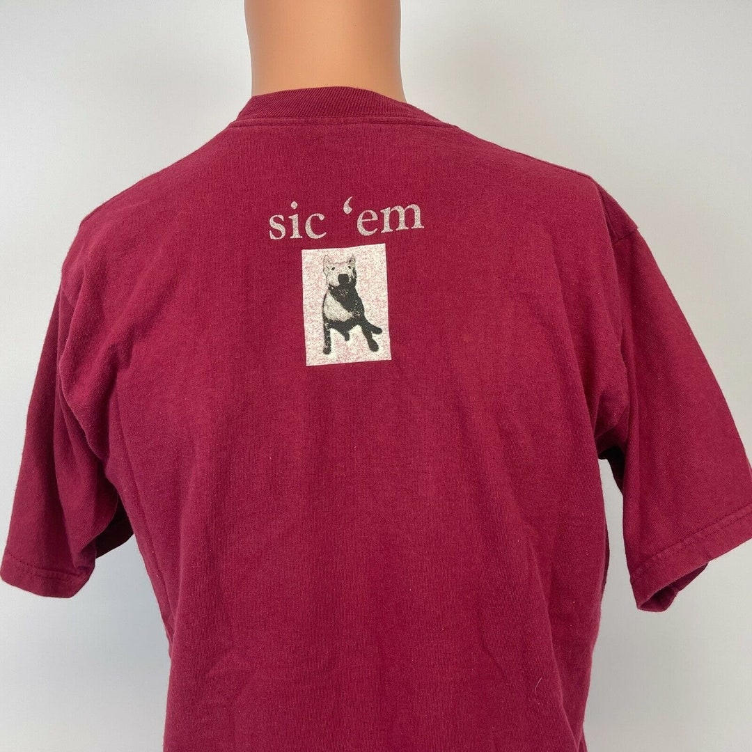 Canine Dogs Sic Em Double Sided T Shirt Vintage 90s Red Size M - Etsy
