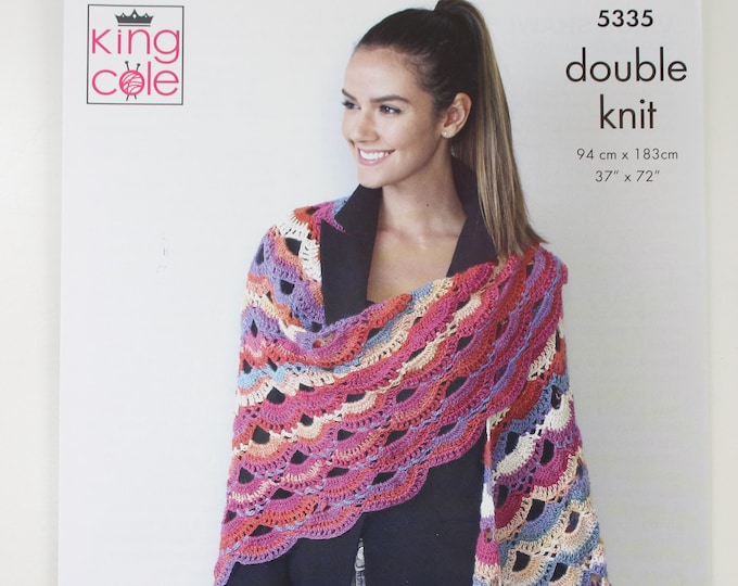 Virus Shawl Crochet Pattern: King Cole Ladies Scarf (printed) - Etsy