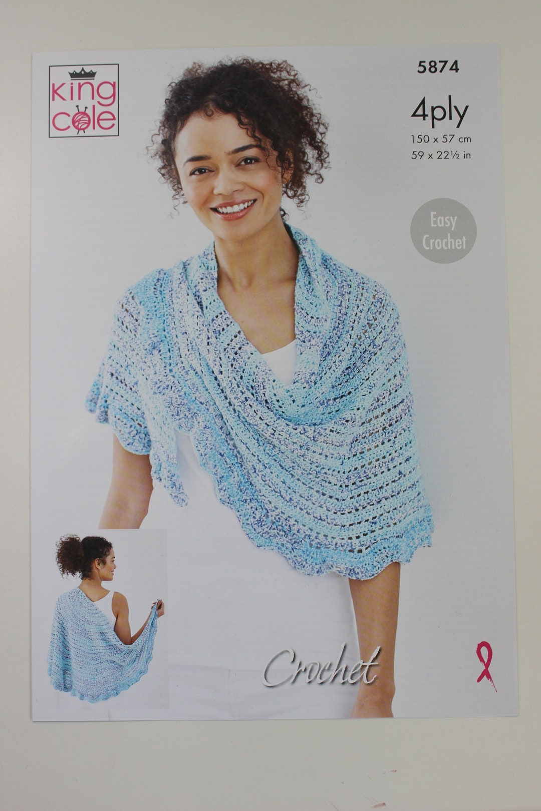 Crochet Shawl Pattern: King Cole 5874, Ladies Triangular Shawl (A4) - Etsy