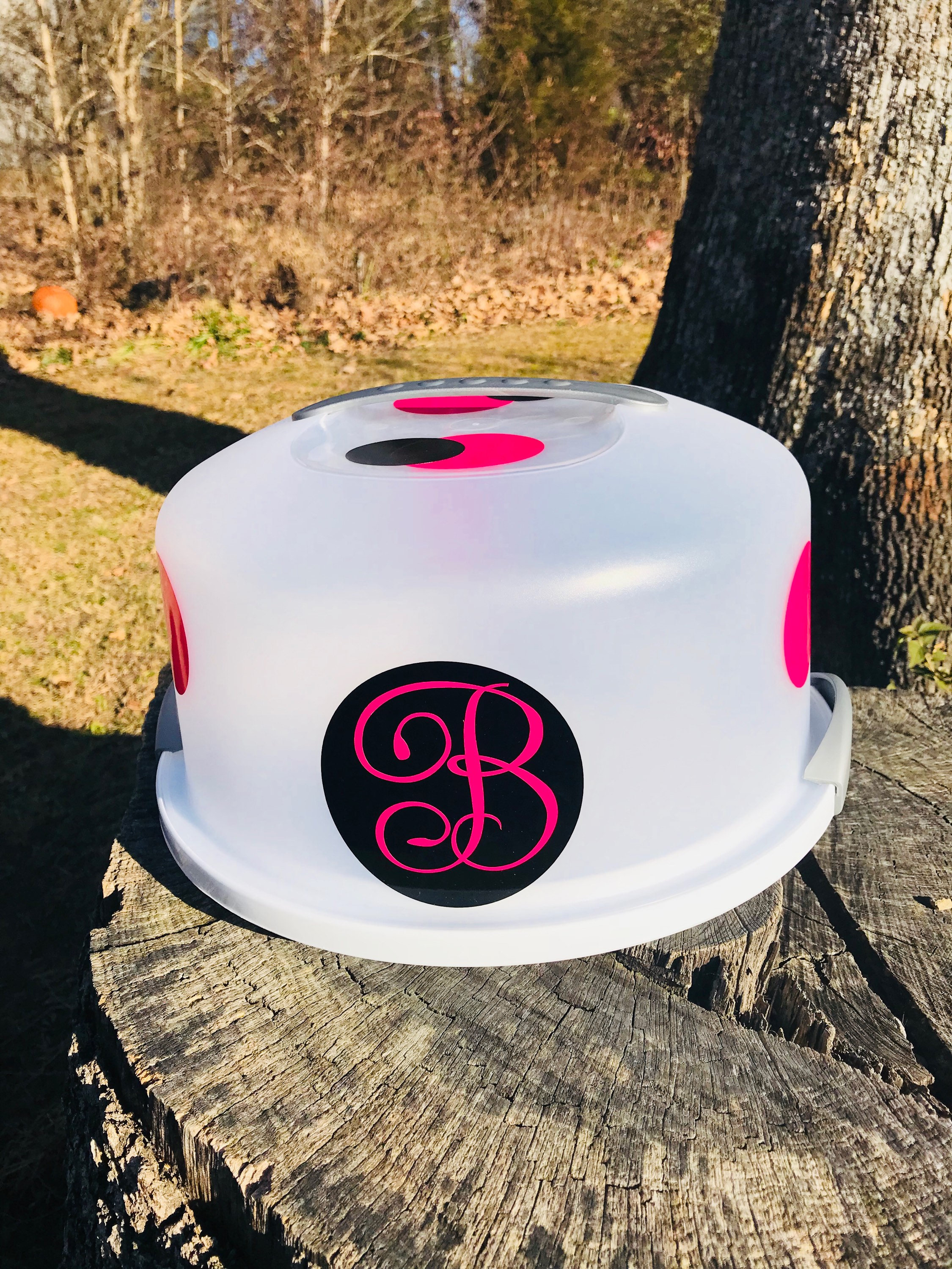 Personalized Cake Carrier With Lid: Coffee Cup Design - Etsy
