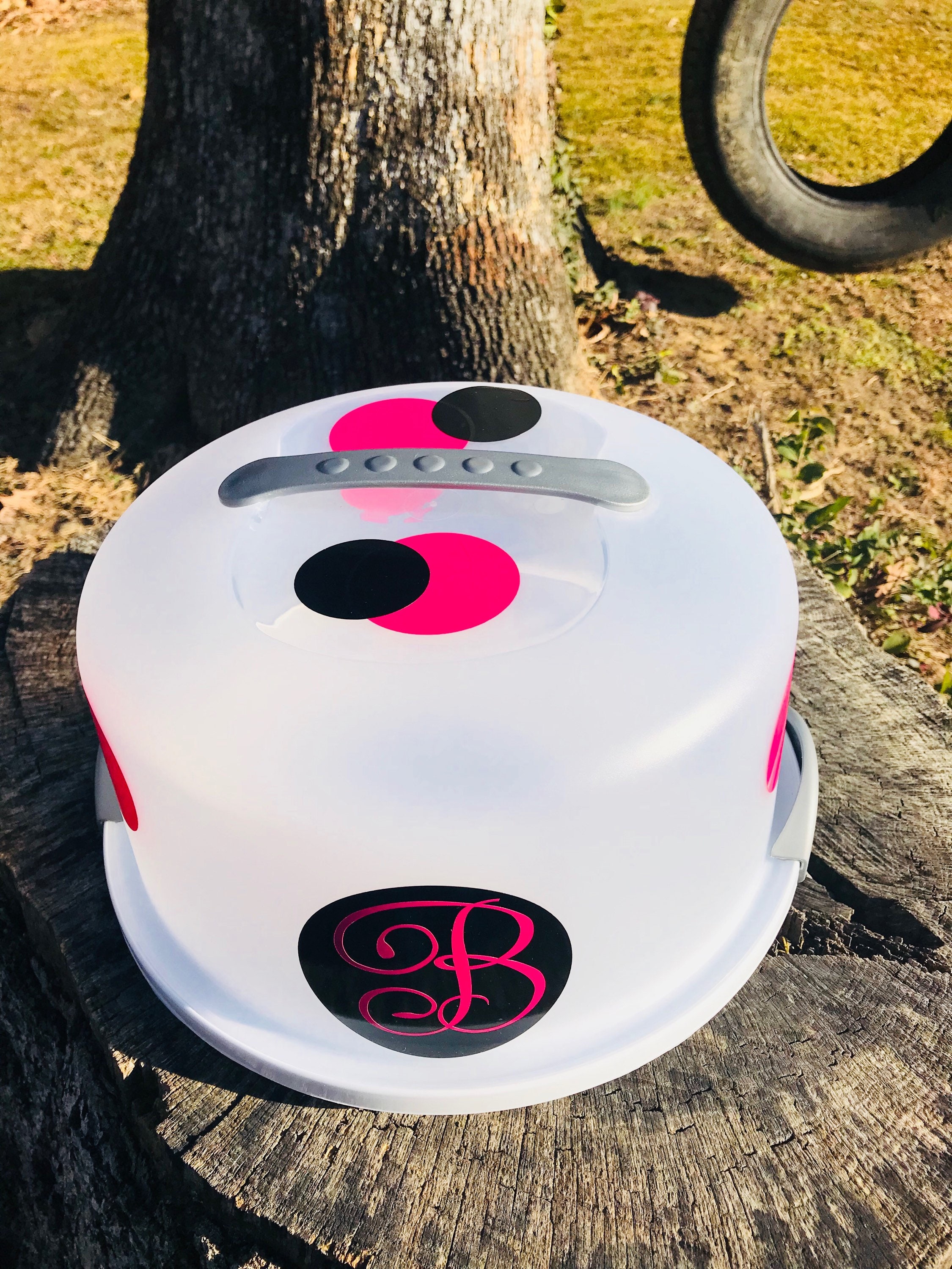 Personalized Cake Carrier With Lid: Coffee Cup Design - Etsy