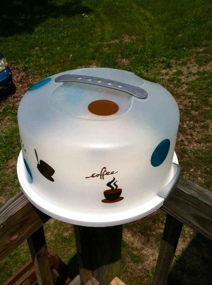 Personalized Cake Carrier With Lid: Coffee Cup Design - Etsy