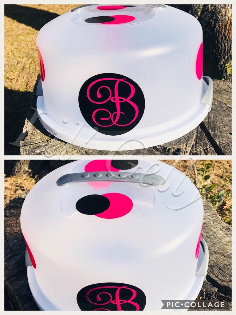 Personalized Cake Carrier With Lid: Coffee Cup Design - Etsy