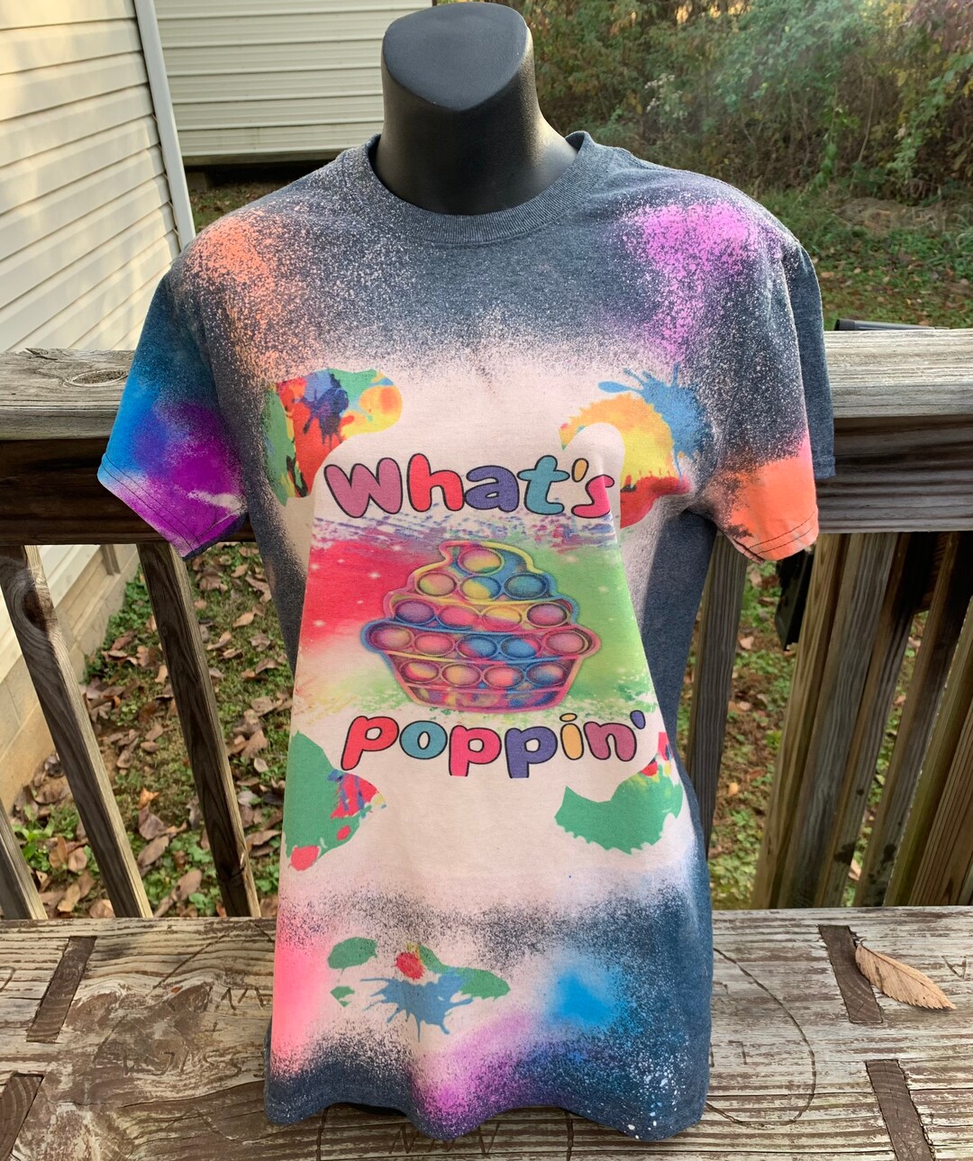 What's Poppin' Bleached Shirt: Colorful Pop It Fidget Toy Tee - Etsy