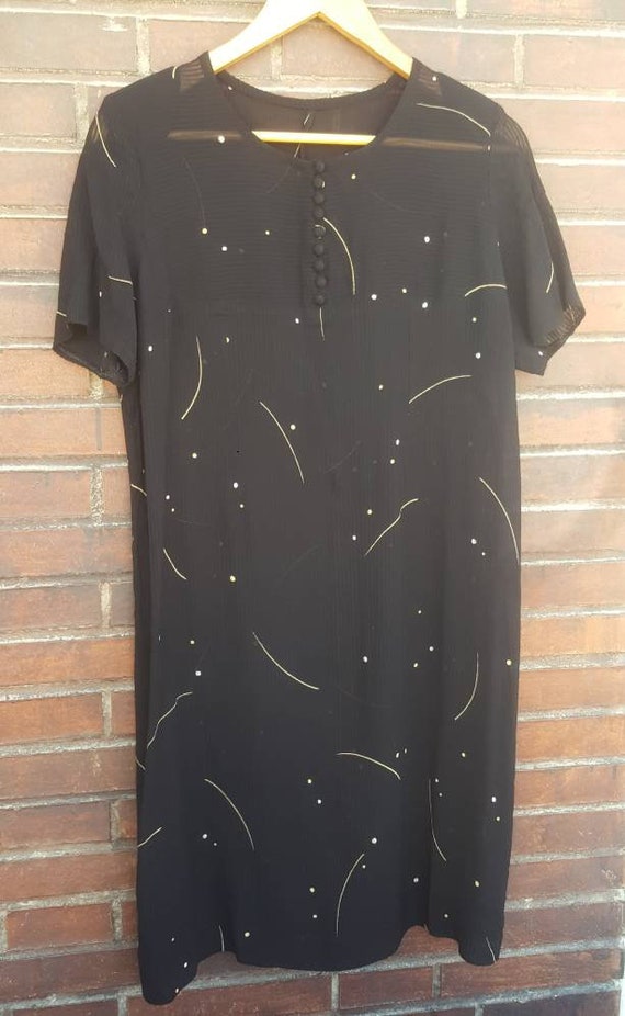 Vintage Nightgown 80s Black Nightgown Gem
