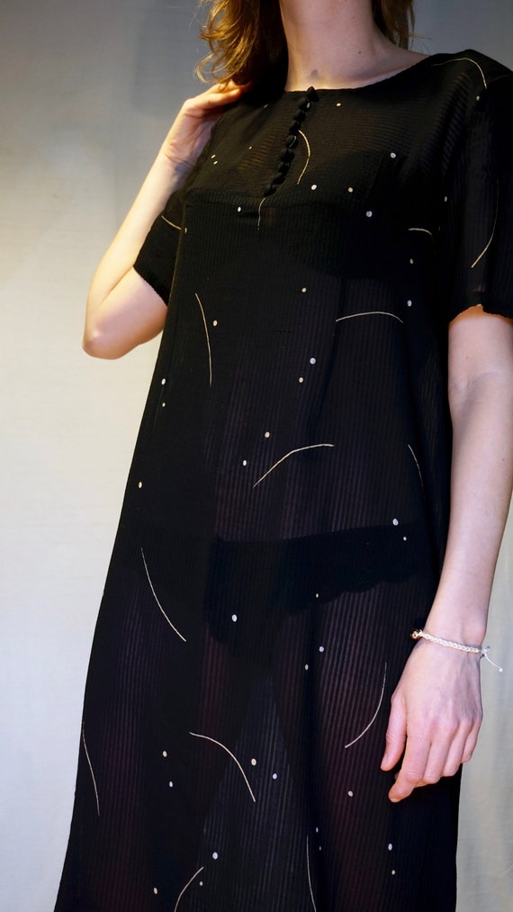 Vintage Nightgown 80s Black Nightgown Gem