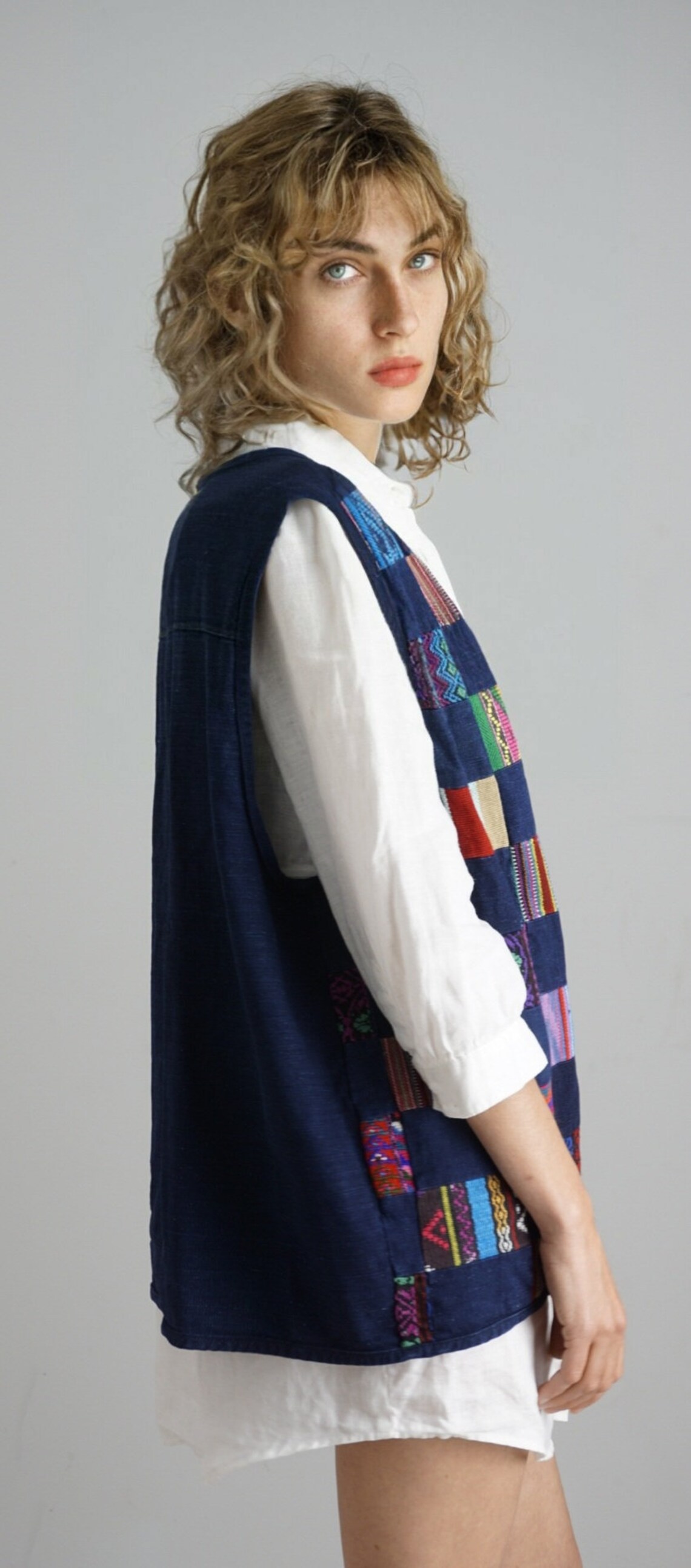 HIPPIE 70s Vintage Vest, Printed Vest, Patchwork Vest, Size L - Etsy
