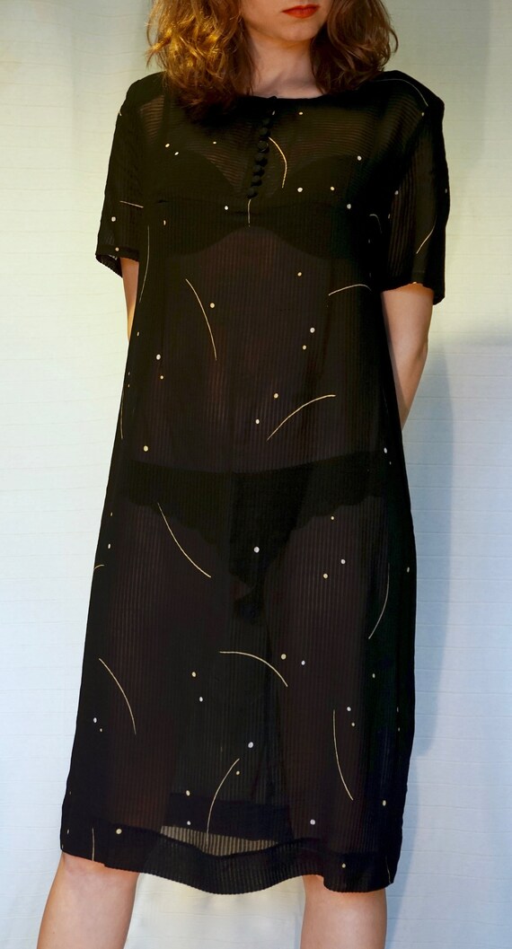 Vintage Nightgown 80s Black Nightgown Gem