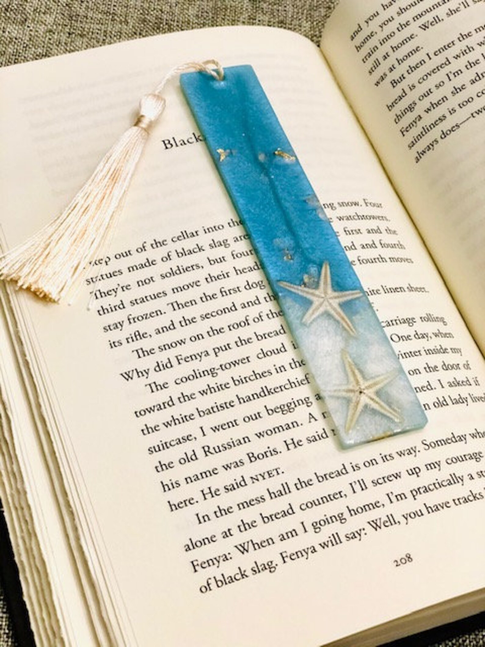 Sea-inspired Ocean Resin Bookmark Beach Bookmark - Etsy