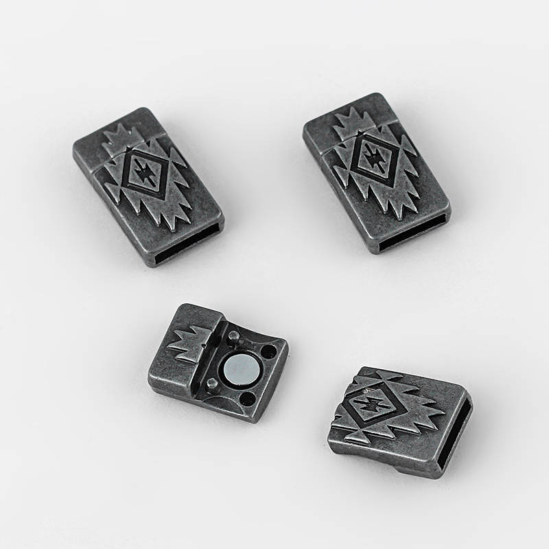 3 Sets 10x2mm Textured Flat Clasp 5mm 10mm Flat Leather Clasp Leather ...