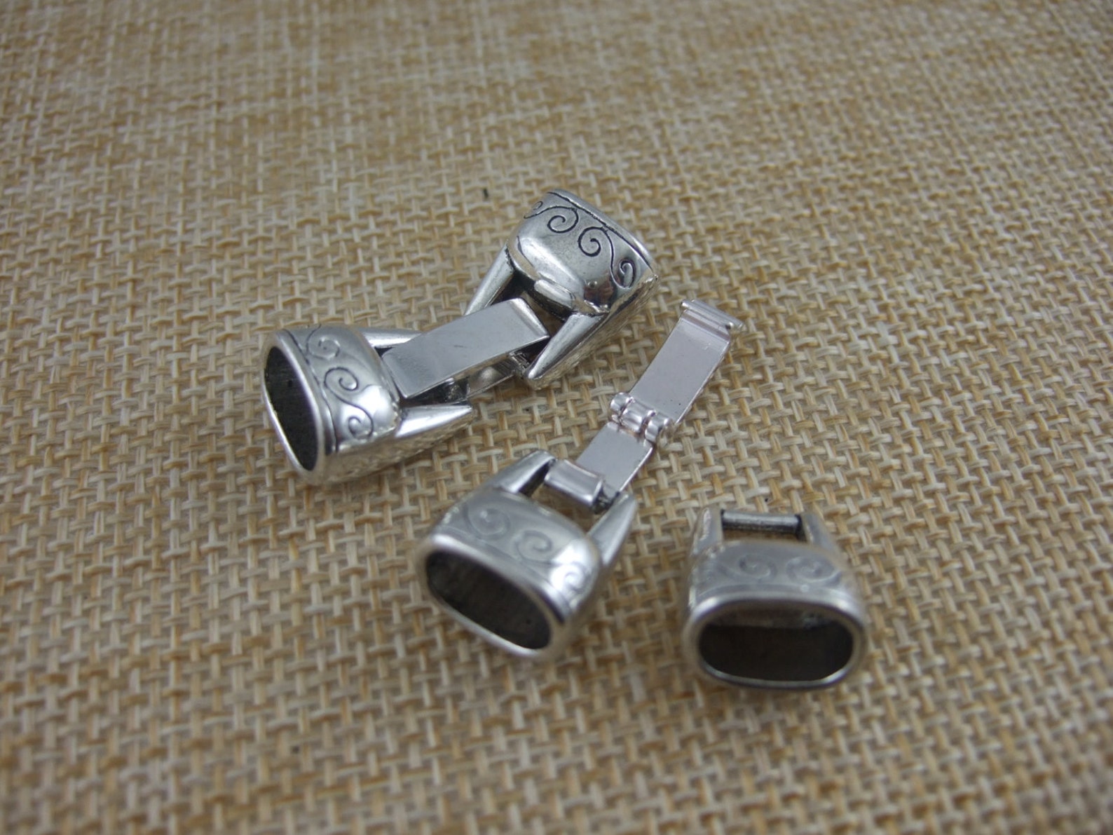 5 Sets Antique Silver Licorice Snap Clasps Lace Clip Clasp for | Etsy