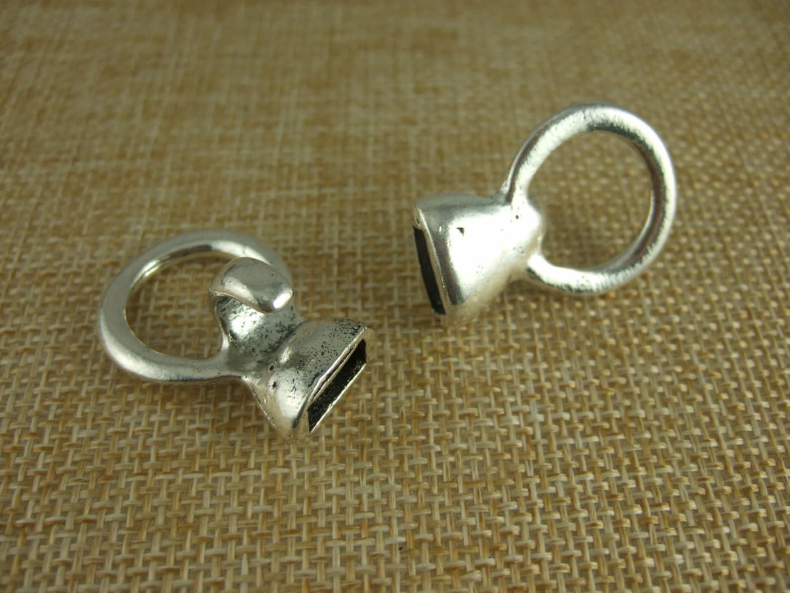 5 Antique Silver Open Hook Clasp , All in One Clasp for 5MM Round ...