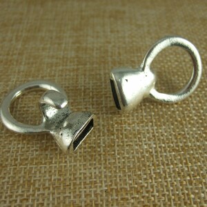 5 Antique Silver Open Hook Clasp , All in One Clasp for 5MM Round ...