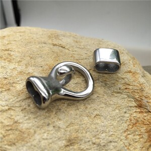 Stainless Steel Open Hook Clasp With Slider , All in One Clasp for 5MM ...